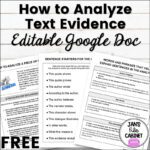 How to Teach Students to Analyze and Explain Text Evidence - Jan's File ...